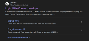 Kite Connect – Dad Quant